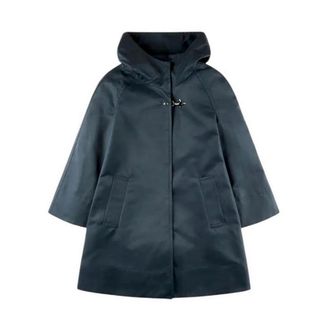Fay Femme, Manteaux, Bleu, Taille: 42 FR Veste &agrave; capuche en lin bleu