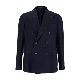 Tagliatore Montecarlo Double-Breasted Jacket - - Suits - Herren - Blau - L
