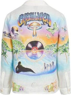 Casablanca Chemise Innocence imprim&eacute;e en lin