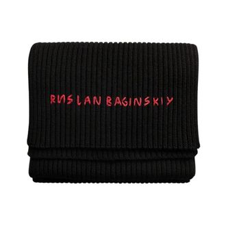 Ruslan Baginskiy &Eacute;charpe en laine brod&eacute;e de monogramme - Femme - Accessoires - Noir - Taille: ONE Size