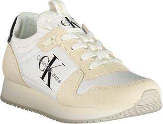 Calvin Klein Mixed-Material Low-Top Sneaker - White
