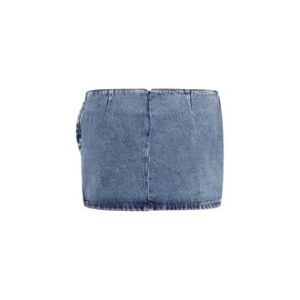 Magda Butrym Womens Blue Cotton Mini Skirt