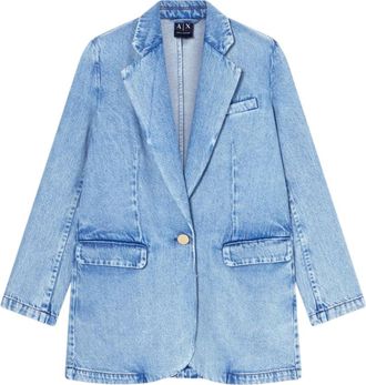 A|X Armani Exchange Femme, Vestes, Bleu, Taille: 38 FR Veste L&eacute;g&egrave;re en Denim