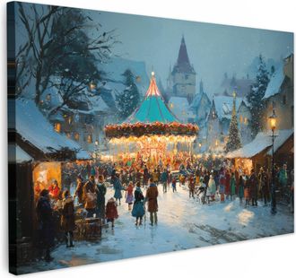 MuchoWow &copy; Weihnachtsdeko Leinwand Gro&szlig; 120x80 cm XXL Deko Schlafzimmer Weihnachtsgeschenke Leinwandbilder Wohnzimmer Gem&auml;lde Living Room Decoration Geschenke 