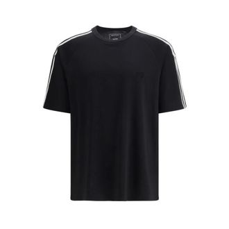 Yohji Yamamoto Kurz&auml;rmeliges T-Shirt mit 3 Streifen - - Tops - Herren - Schwarzk - M