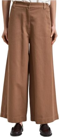 Max Mara Femme, Pantalons, Brun, Taille: 42 FR Ariete Wide Pantalons
