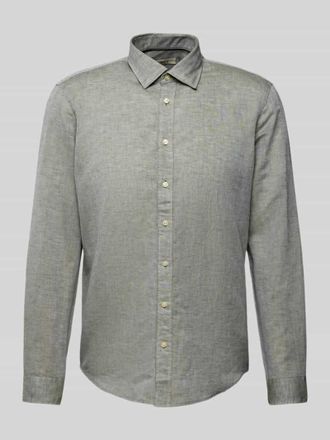 Jake*s Slim Fit Leinenhemd mit Kentkragen