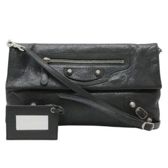 Balenciaga Pre-owned The Giant Envelope Leather 2way Clutch Bag - Homme - Pre-owned - Gris - Taille: ONE Size