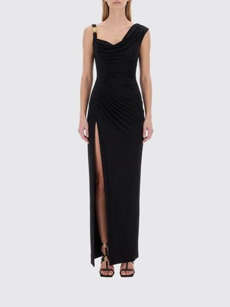 Versace Robe de soir&eacute;e longue drap&eacute;e asym&eacute;trique avec fente avant