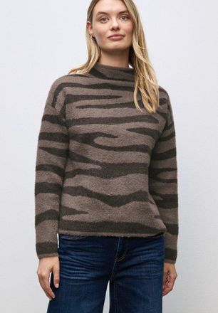 Street One Strickpullover mit Animal Print, bequeme Passform