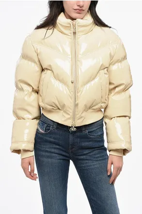 Diesel Solid Color W-CREMA Bomber Down Jacket with Super-Shiny Viny size Xxs