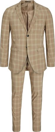 Jack & Jones Mens JPRFRANCO Check Suit SN Anzug, Petrified Oak/Checks:SUPER Slim FIT, 50