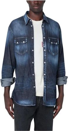 Dsquared2 Homme, Chemises, Bleu, Taille: L Fashion Western Shirt