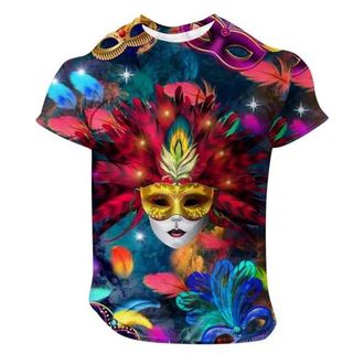 Generic Chemises de carnaval pour homme - Chemises de fête hawaïenne - Doux et confortable - Coupe ajustée - Imprimé tendance - Festival - En élasthanne, b-ro