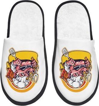 Generic Pantoufles Moelleuses Chef Cochon Chaussures Hiver Antid&eacute;rapants Chaussons Pour Homme Int&eacute;rieur Femme M