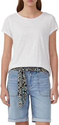 s.Oliver T-Shirt mit Rollkanten und Flammgarnstruktur