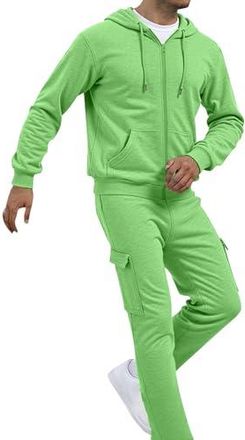 Generic Pull &agrave; manches longues pour homme - Sweat &agrave; capuche 2 pi&egrave;ces - Poche zipp&eacute;e - Polaire - Cordon de serrage - Coupe ample - D&eacute;contract&eacute; - Classique - Te