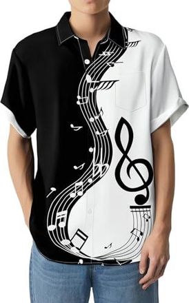 Generic Chemise d&eacute;contract&eacute;e &agrave; manches courtes pour hommes, chemises imprim&eacute;es avec poche boutonn&eacute;e vers le bas, t-shirts patchwork de couleur contrast&eacute;e, cou