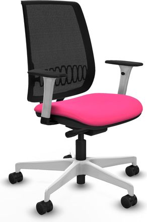 Piqueras y Crespo Computerstuhl Rosa Alares mit wei&szlig;en und schwarzen Armlehnen, h&ouml;henverstellbare Lendenwirbelst&uuml;tze, ausgestattet mit Syncro/Traslack und injiziertem S