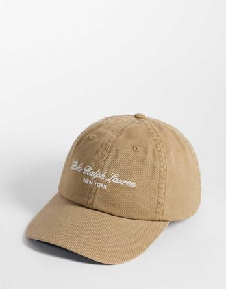 Polo Ralph Lauren casquette logo script beige-Neutre