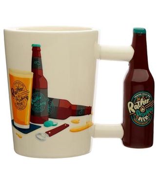 Puckator Mug &agrave; Anse D&eacute;cor&eacute;e Id Rather Be Drinking Beer - Pinte de Bi&egrave;re