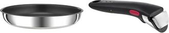 T-fal Ingenio Preference Poêle 22 cm, Empilable, Acier inoxydable, Revêtement & Ingenio Poignée amovible noire, Empilable, Verrouillage sécurité 3 points, S