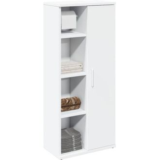 vidaXL Vidaxl - Meuble de salle de bain avec porte-rouleau blanc 39x22x90 cm