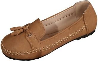 Generic Mocassins plats d&eacute;contract&eacute;s &agrave; enfiler pour femme, couleur unie, confortables, &eacute;l&eacute;gants, l&eacute;gers, respirants, classiques, chaussures de travail, bureau