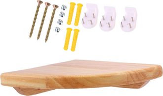 SOLUSTRE Schwebendes Holzregal Für Wandmontage Eckregal Für Badezimmer Aufbewahrungshelfer Für Zahnbürsten Becher Und Andere Kleinigkeiten Robuste Struktur Gla