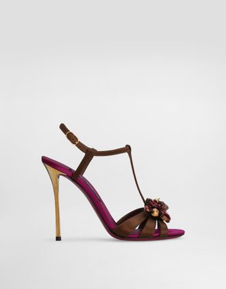 Dolce & Gabbana Keira 2.0 Satin Sandals With Embellishments - Frau Sandalen Und Wedges Multicolor 38.5