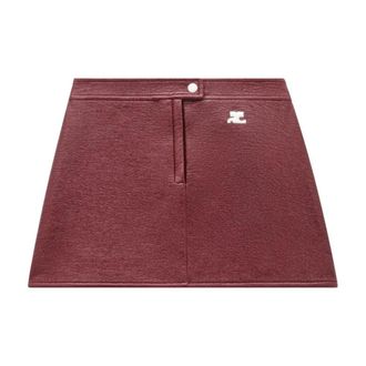 Courr&egrave;ges Reedition Vinyl Minirock - - Skirts - Damen - Rot - S