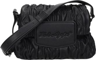 Karl Lagerfeld Sac bandouli&egrave;re en cuir pliss&eacute; - Femme - Sacs - Noir - Taille: ONE Size
