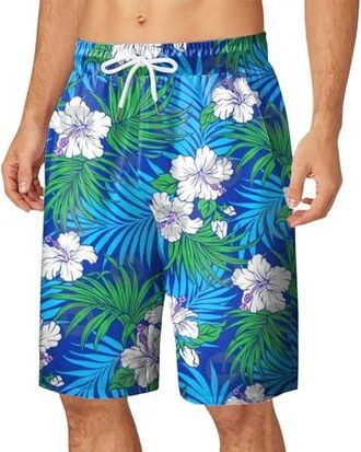 Generic Short de plage pour homme - Paysage d&eacute;t&eacute; insolite - Impression num&eacute;rique avec taille &eacute;lastique - Style d&eacute;contract&eacute; - Tendance - Pour les vacances, ble