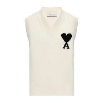 Ami Wollweste - - Knitwear - Damen - Wei&szlig; - XS