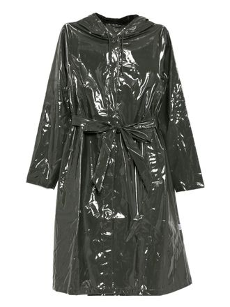 Rains veste longue &agrave; coupe &eacute;vas&eacute;e - Vert