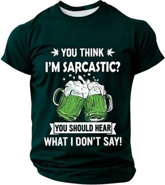 Generic T-shirt pour homme &agrave; manches courtes et col rond avec inscription &laquo; Kiss Me I M &raquo; et inscription &laquo; St Patrick &raquo;, Z02-vert noir&acirc;tre, 3XL