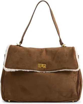 Au Printemps Paris Sac &agrave; main &agrave; rabat effet daim