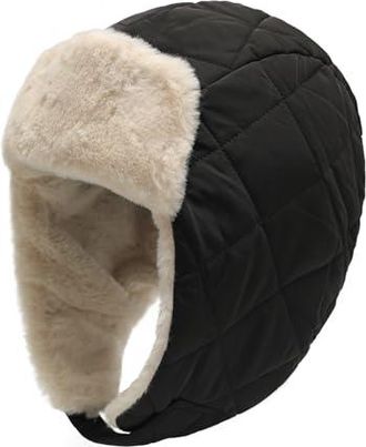 ZLYC YC Bonnet dhiver coupe-vent pour femme avec doublure en polaire, Couleur : noir uni, taille unique