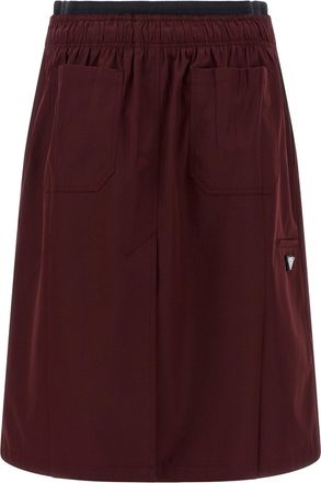 Prada Flared Poplin Midi Skirt - Red