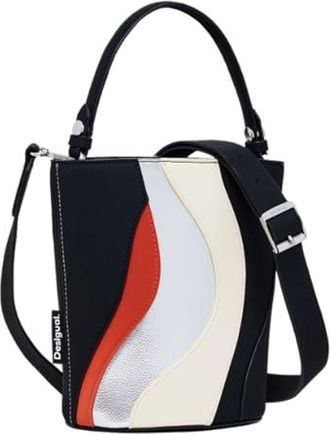 Desigual Sac à bandoulière en polyuréthane pour femme, finitions matérielles, taille unique, Finitions du matériau., One size