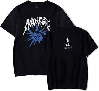 Generic ADO Hibana World Tour Merch T-shirt d&eacute;t&eacute; unisexe au design d&eacute;contract&eacute; et &eacute;l&eacute;gant, Noir, XXS