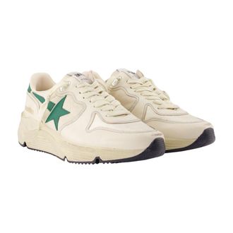 Golden Goose Mens Running Sneakers - Golden Goose Deluxe Brand Leather Ivory Calfskin Shoes