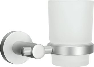 Kleine Wolke Wand-Zahnputzbecher Apollo, Wandaccessoire, Farbe Milky, Material: Aluminium, Glas