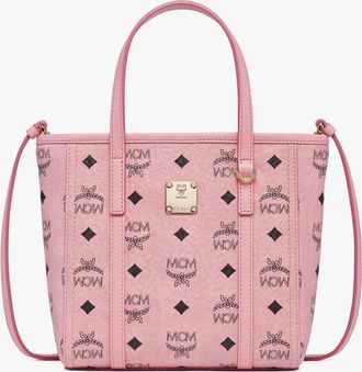 MCM Toni Shopper mit Reissverschluss in Visetos SOFT PINK VISETOS