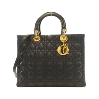 Dior Pre-owned Lady Dior Large Lambskin Handbag - - Pre-owned - Damen - Schwarzk - ONE SIZE