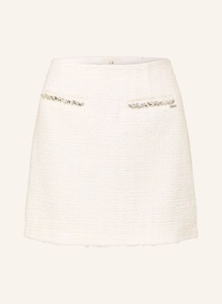 Guess Tweed-Rock Clotilde Mit Schmucksteinen Und Glitzergarn weiss