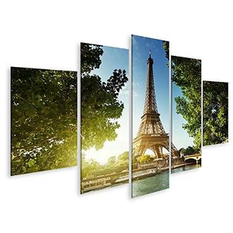 Islandburner Tableau sur toile Tour Eiffel Paris France Cadre Affiche Poster Murale Tableaux