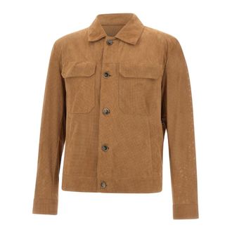 HUGO BOSS Veste en daim - Homme - Vestes - Brun - Taille: 2XL