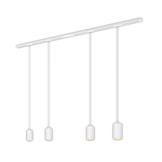 Briloner Schienensystem Rail Komplettset, 4x GU10 Pendel, Einspeisung, Lichtschienensystem Decke, Strahler Schiene, Deckenlampe, Deckenleuchte, Pendellampe, Pe