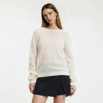 La Redoute Collections Pull Laine Et Alpaga M&eacute;lang&eacute;s D&eacute;collet&eacute; Dos